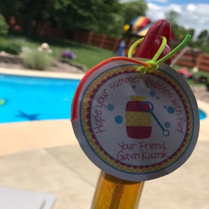 Bubble Tags, Last Day of School, Summer Tags, Tags for Bubble, Blow ...