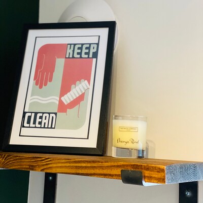 Framed Print, Health Poster Keep Clean Illustration Print, Wash Hands ...