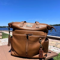 Leather Diaper Bag Tag | Custom Baby Gift | Baby Shower | Newborn ...