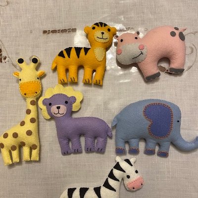 Jungle Animal Sewing Patterns, Zoo Animal Hand Sewing, Safari Animal ...