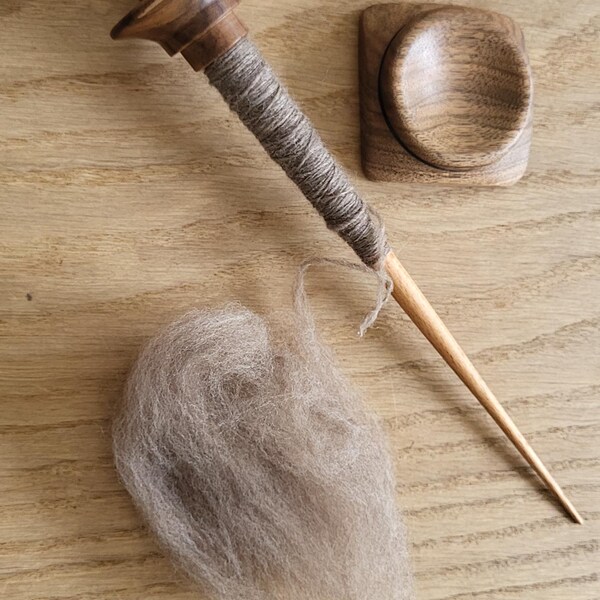 Support Spindle Set: Grey Walnut Shaft & Dark Walnut Whorl 28.8 Cm / 34 ...