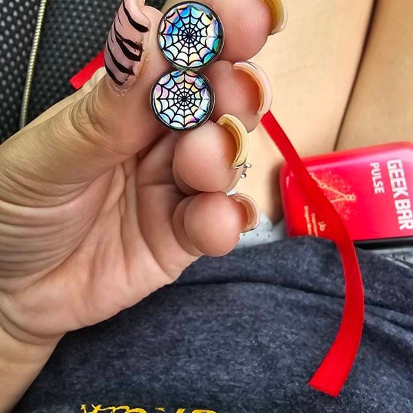 Spider Web Holographic Double Flare Picture Plugs (MTO-070) 00g, 1/2 ...