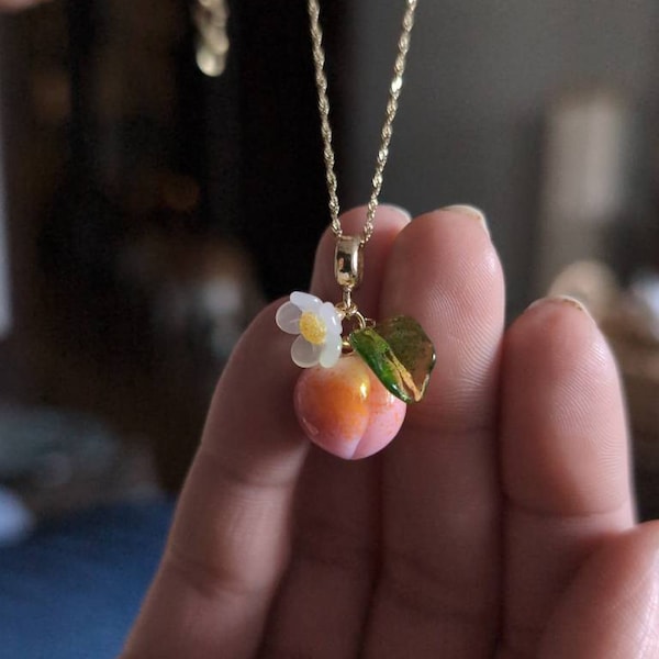 Lampwork Glass Peach Hoop Earrings - Etsy