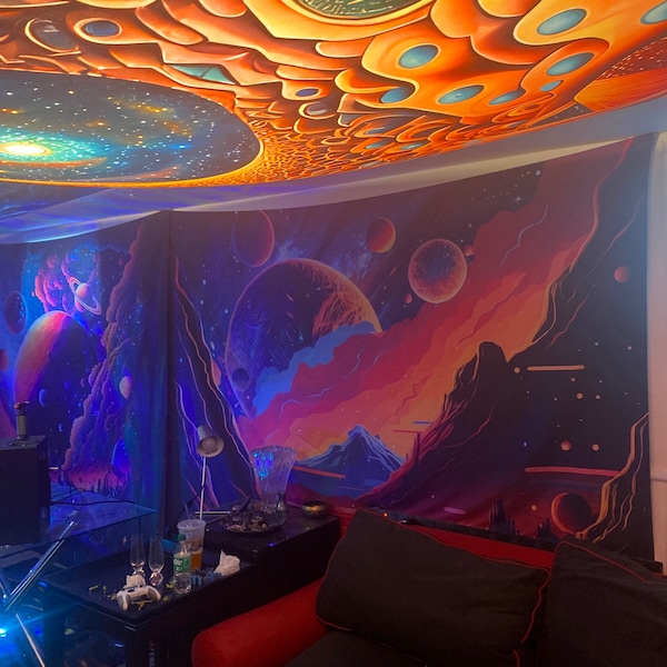 Psychedelic Tapestry, Bedroom Wall Decor, Wall Hanging Trippy Tapestry ...