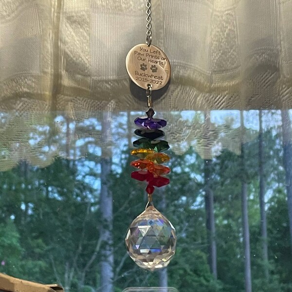 Personalized Memorial Suncatcher, Custom Crystal Sun Catcher Sympathy ...