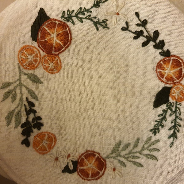 Dried Orange and Herb Embroidery Pattern PDF / Digital Hand Embroidery ...