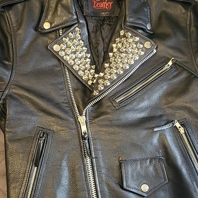 UK82 Cone X100 Studs Battle Jacket Punk Vest Studs Leather Jacket ...