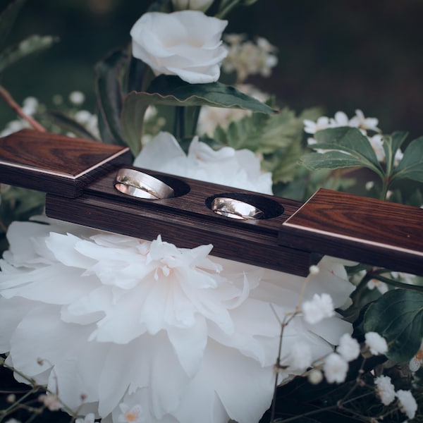 Handmade Walnut Wood Engagement Ring Case for Proposals. Round Rustic ...