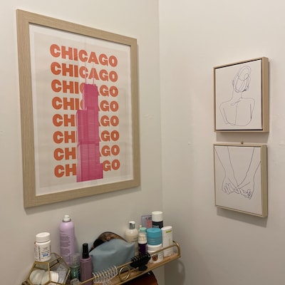 Chicago Travel Print Digital Art Download Pink Orange Chicago Willis ...