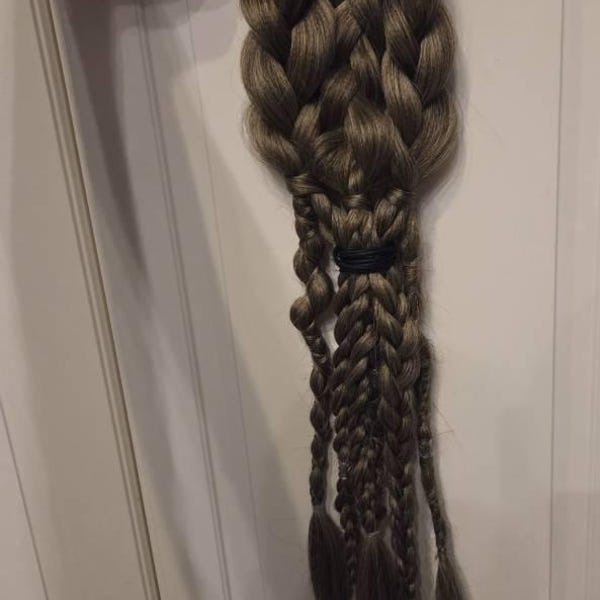 Viking Hair for Men • Clip-in or Bald • Man Ponytail • Top Knot Braid ...