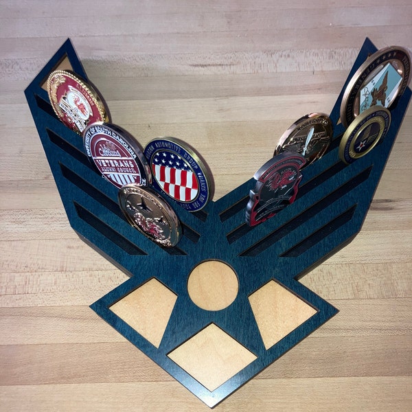 Air Force Challenge Coin Display, Airmen Gift, Military, Gift, Laser ...