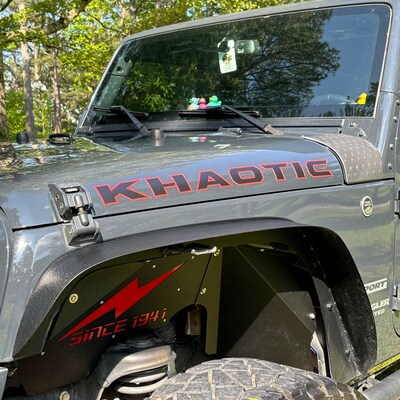 Custom Black Lettering Sticker Decal for Hood With an Outline Set of 2 ...