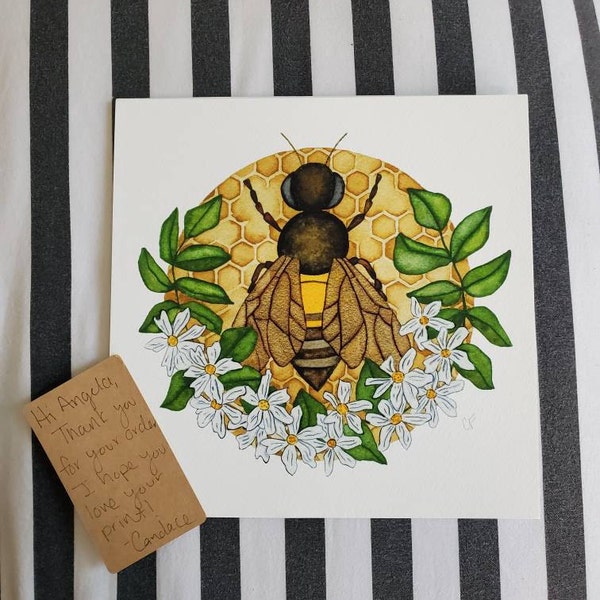 Bee Print for Honey Bee Gifts, Beekeeping - Etsy