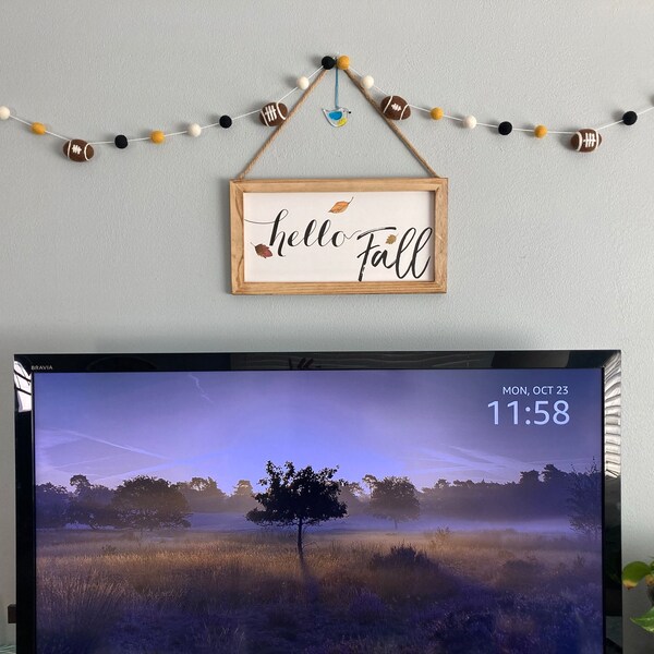 Customizable Wool Football Fan Garland - Felt Foot Ball Bunting - Fall ...