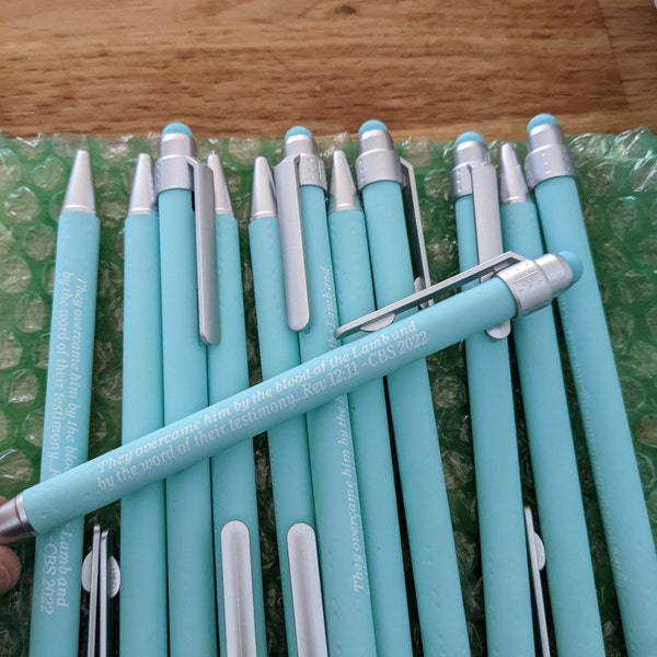 12 Custom Printed Pastel Bright Vibes Imprinted Pens Personalized ...