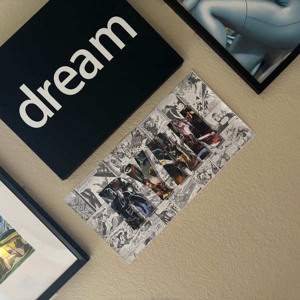 Personalised NAME Word Art Print Superhero Character Posters Avenger ...