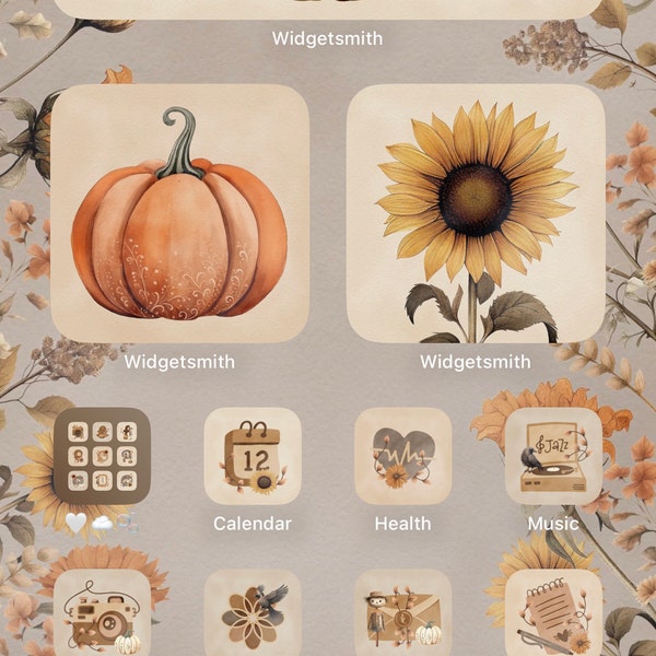 Cozy Fall App Icon Set Autumn Aesthetic Ios App Icons Custom Home ...