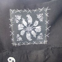 Rat King Silver Screen Print Fabric Patch 8x8cm Goth, Rat Lover Gift ...