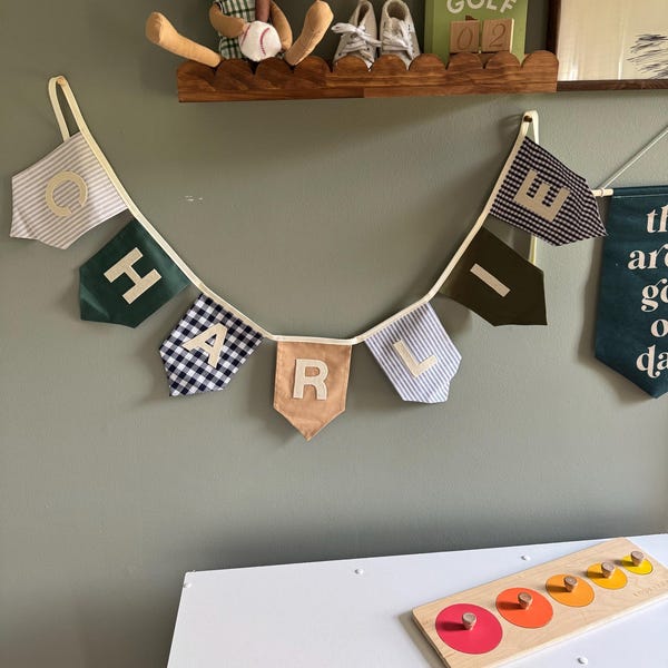 Custom Boy Name Banner: Hand-cut Felt Letter Bunting - Etsy