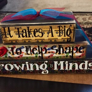 Teacher Gift, Teacher Sign Word Blocks Teacher Appreciation Gift, End ...