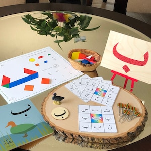 L1 Tangram Pattern Arabic Letters Literacy learning Alphabet Printable ...