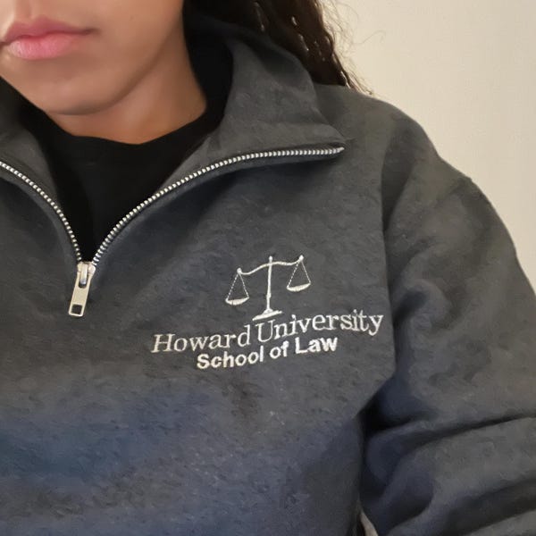 Personalized Law School Sweatshirt for Women & Men, Custom Quarter Zip ...