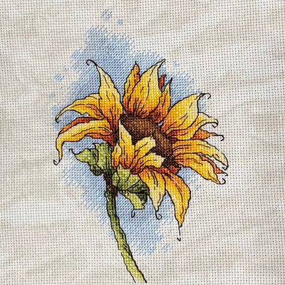 Sunflower Cross Stitch Chart, Flower Counted Cross Stitch Pattern Pdf ...