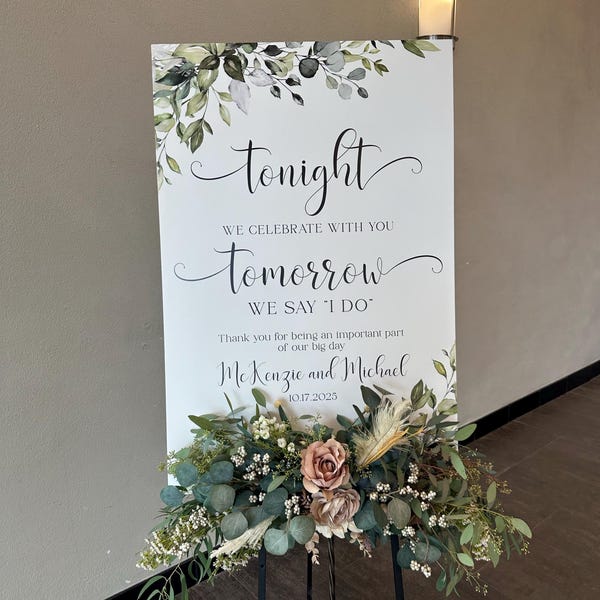 The Night Before Rehearsal Dinner Sign, Wedding Rehearsal Dinner ...