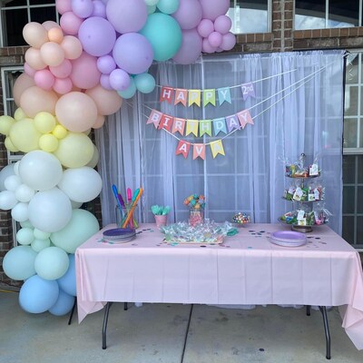 HAPPY BIRTHDAY Banner, Pastel Rainbow Birthday Banner, Birthday Party ...