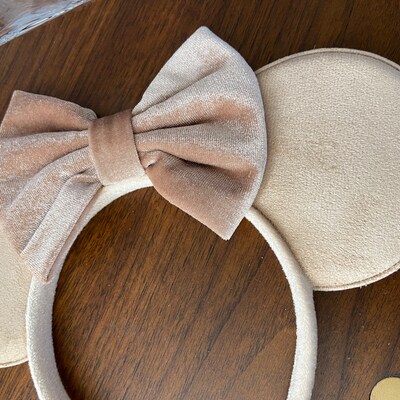 Mickey Ears, Beige Mickey Ears, Velvet Mouse Ears, Minnie Ears, Mouse ...