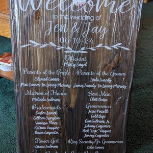 Bridal Party Sign Wedding Program Sign wedding Welcome Sign Ceremony ...