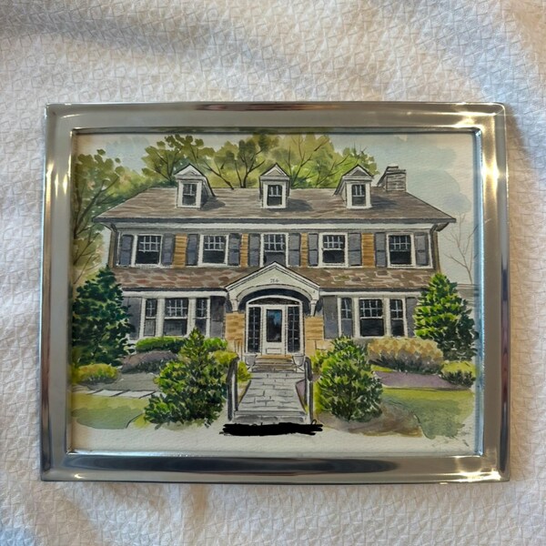 Personalized Watercolor House Portrait, Hand-painted Home Portrait ...