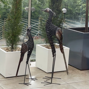 Metal Pheasant Garden Ornament Sculpture Art Handmade Recycled Metal ...