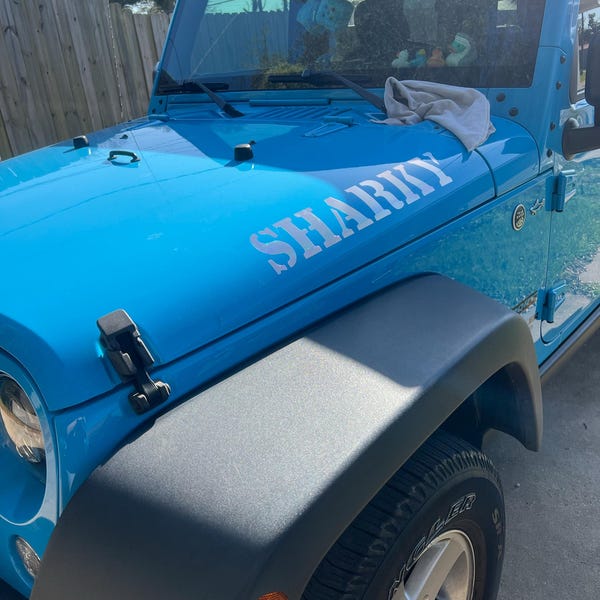 Custom Hood Name Decal | Car Vinyl Sticker Banners | Offroad Vehicles ...