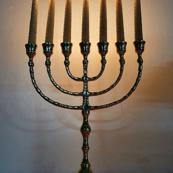 Seven Branches Menorah 12 Tribes Golden Color - Etsy