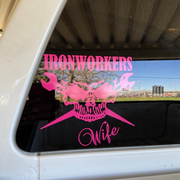 Set (2 Pieces) Ironworkers Wife Sticker Decals 20 Colors to Choose From ...