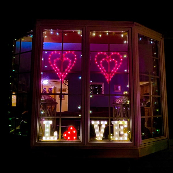 Valentine's Day Lighted Heart Window Decoration - 1 Piece - Etsy