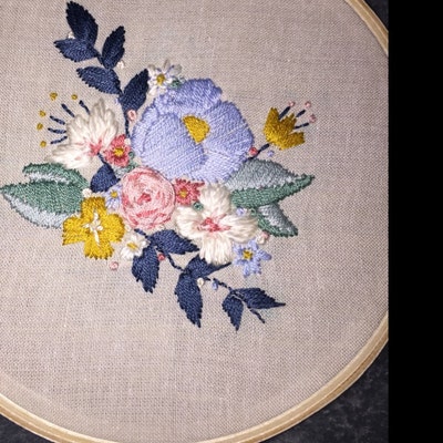 Floral Spray Embroidery Pattern, PDF Embroidery Pattern, Digital ...