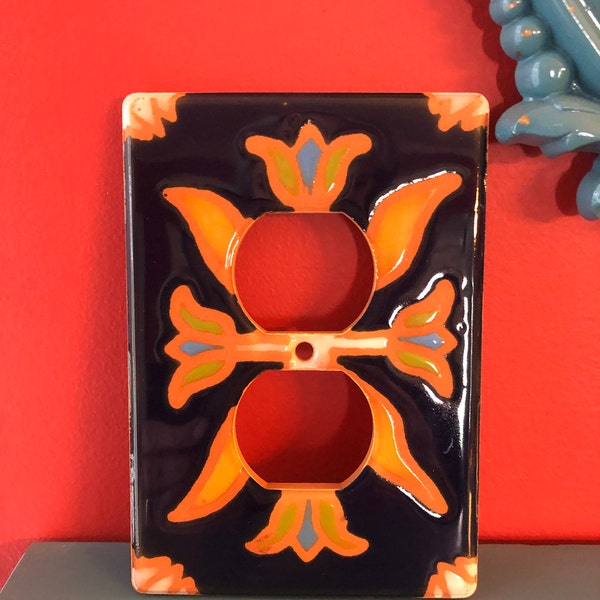 Light Switch Cover, Switch Plates, Spanish Flavor Blue Flower, Toggle ...