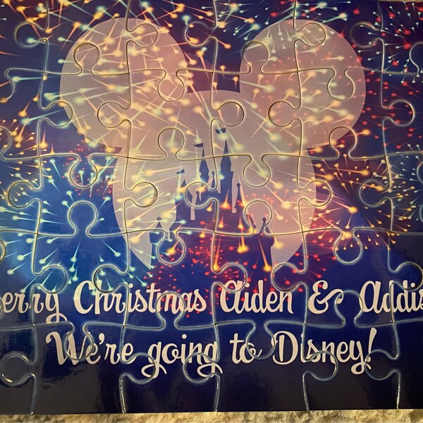 Surprise Disney Trip Reveal Puzzle, Disney Vacation Announcement Puzzle ...