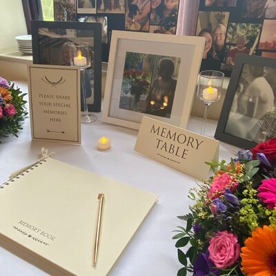 INSTANT DOWNLOAD Printable White 'memory Table' Sign for Funeral ...