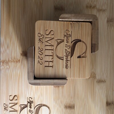 Housewarming Gift, Engraved Coasters, Personalized Wedding Coasters ...
