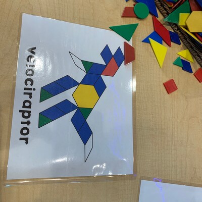 7 Dinosaur Pattern Block Tangram Puzzles Printable Digital Download - Etsy