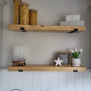Rustic Floating Shelf Handmade From Solid Wood Floating Shelf - Etsy