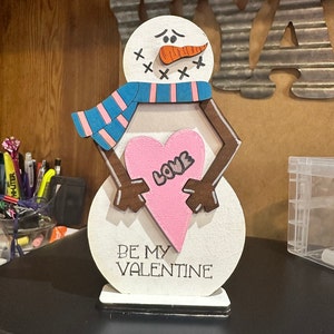 Be Mine Valentine Snowman SVG File Hearts Laser Cut File Valentine's ...