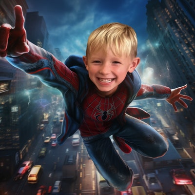 Personalized Spider-man Portrait, Custom Portrait From Photo, Spiderman ...