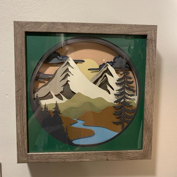 3d Mountains Svg - Shadow Box Svg, Nature Svg - Etsy