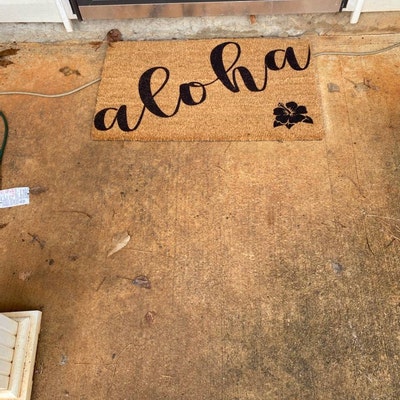 Doormat Aloha Hibiscus Mat Hawaiian Doormat Hello Welcome Mat Beach ...