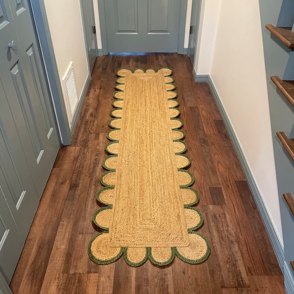Scalloped Jute Rug, Every Color Scallop Rug, Natural Jute Area Rug ...