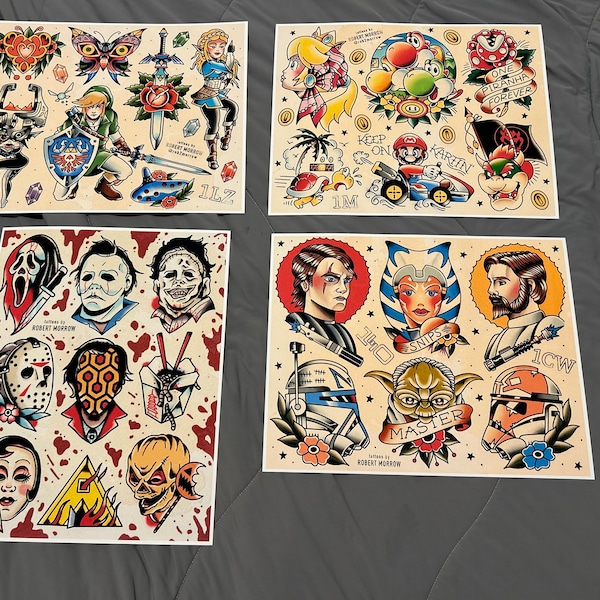 TERRIFIER Traditional Tattoo Flash Sheet - Etsy